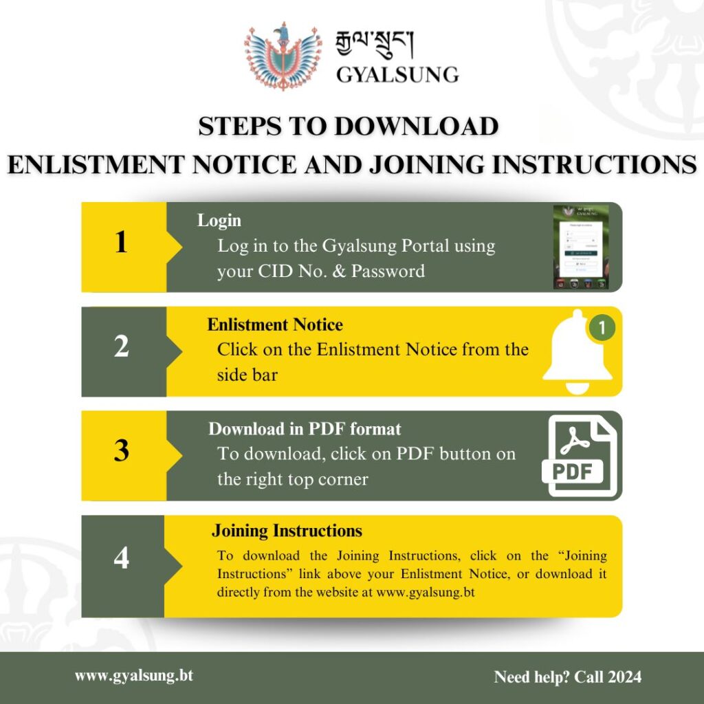 Notification for Gyalsung Training 2025 - Gyalsung